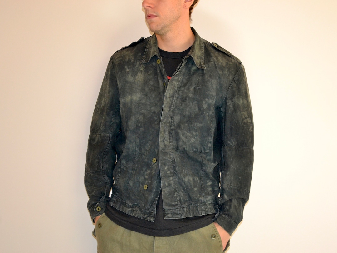 Vintage Acid Wash Work Jacket Size Large Vtg Black Wrk Jkt Sz FV 52 ...