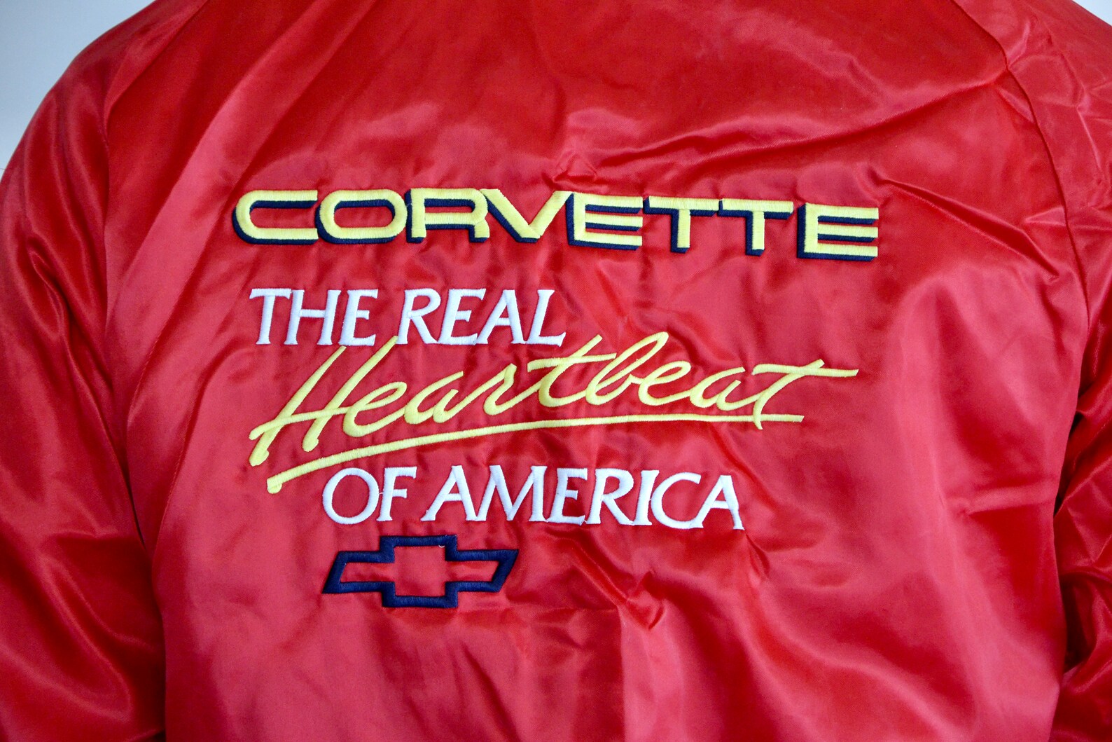 90s Vintage Corvette Jacket Size Medium Vtg Red Embroidered | Etsy