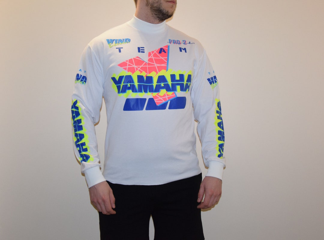 Vintage Yamaha Racing Motocross Jersey Size X Large Vtg White ...