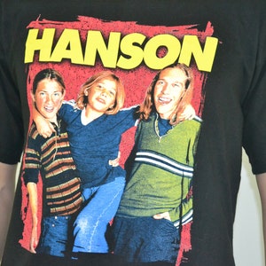 90s Vintage Hanson Shirt Size Medium Vtg Black Pop Music Tee - Etsy