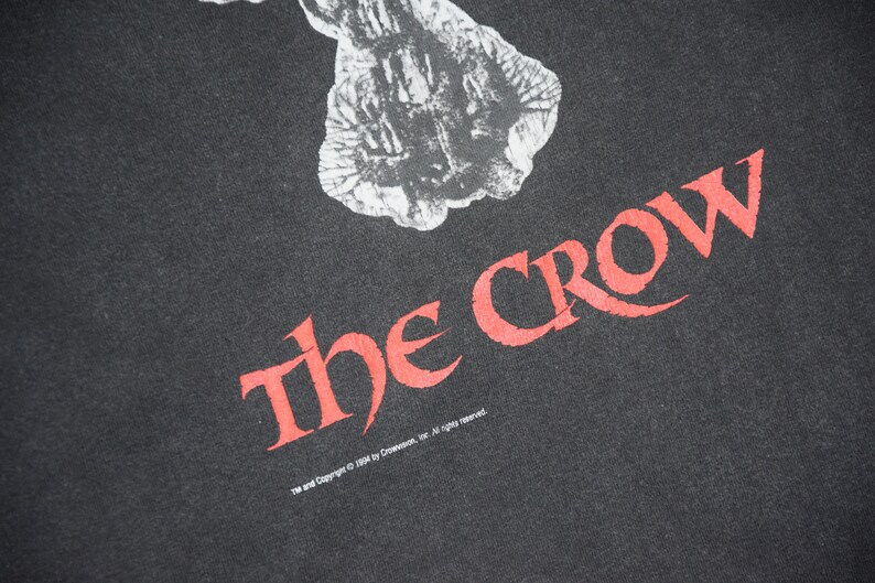 90s Vintage the Crow Shirt Size Large Vtg Faded Black Brandon Lee Movie ...