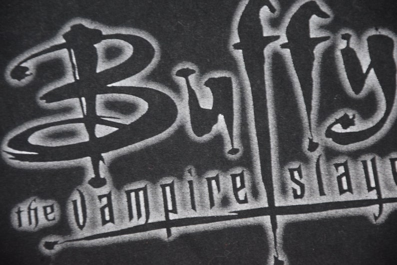 90s Vintage Buffy the Vampire Slayer Shirt Size Large Vtg Faded Black ...
