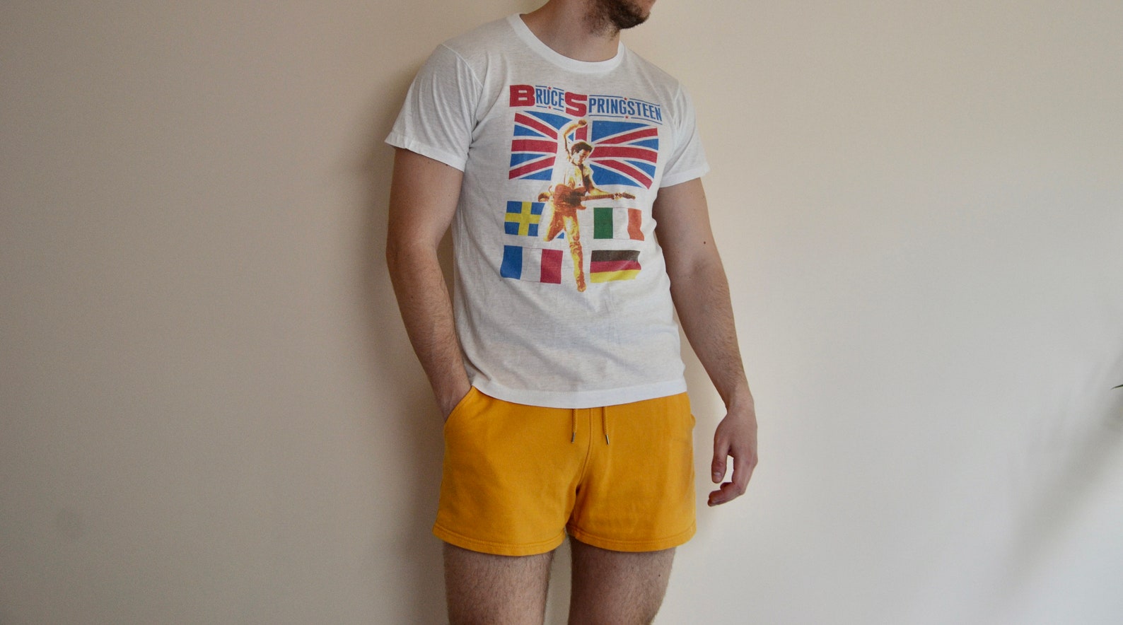 80s Vintage Bruce Springsteen Shirt Size Large Vtg White Single Stitch ...