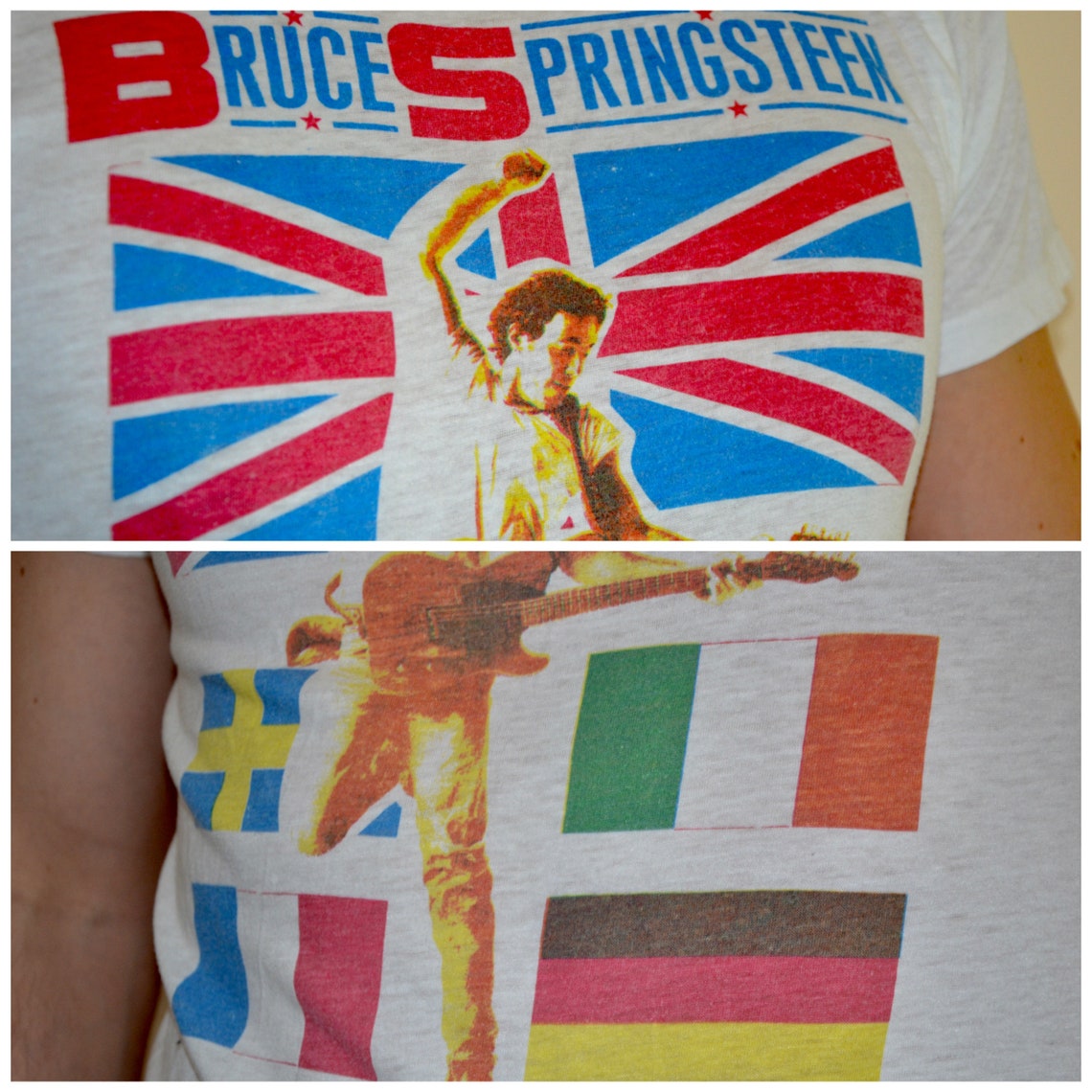 80s Vintage Bruce Springsteen Shirt Size Large Vtg White Single Stitch ...