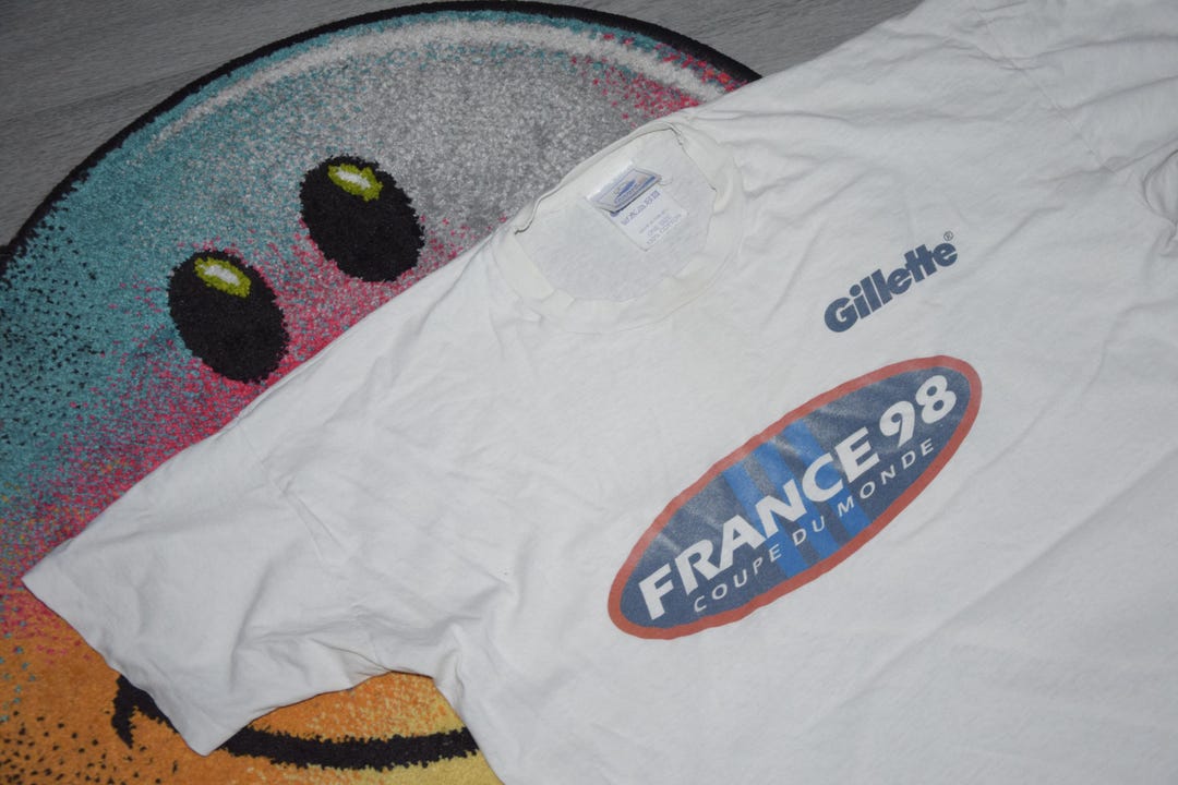 90s Vintage France 98 Soccer Shirt Size X Large Vtg White Football Tee ...