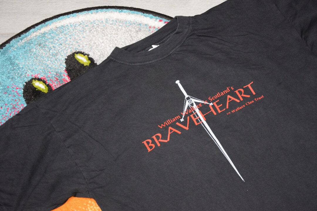 90s Vintage Braveheart Shirt Size X Large Vtg Black William Wallace ...