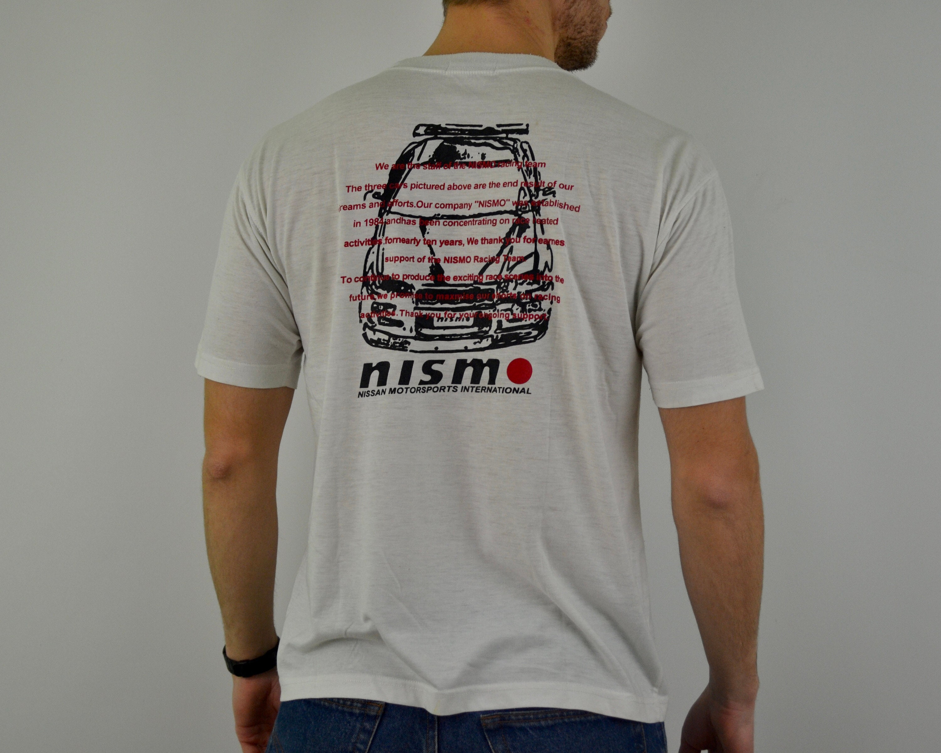 90s Vintage Nismo Shirt Size Large Vtg White Racing Tee Nissan ...