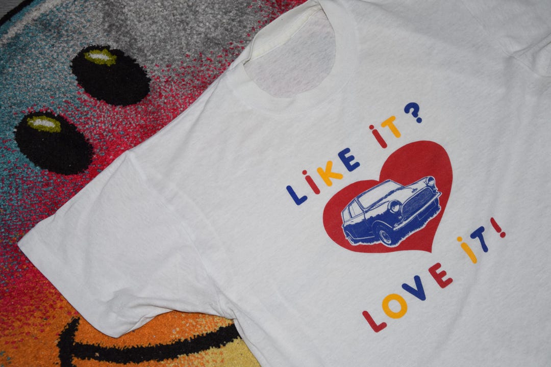 80s Vintage BMW Mini Cooper Shirt Size Large Vtg White Racing Sport Car ...