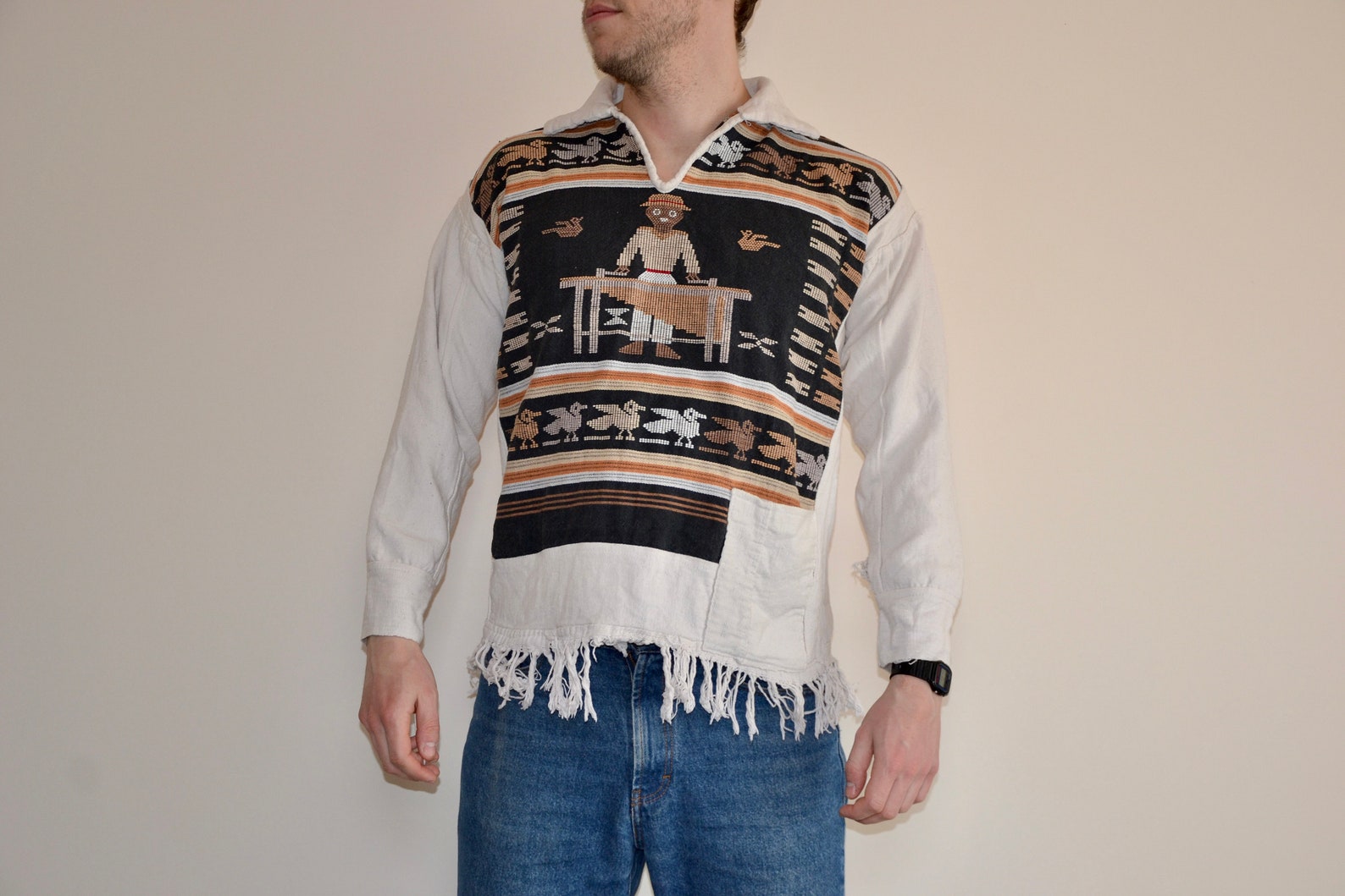 Vintage Peruvian Jacket Size Medium Vtg Multicolor Native - Etsy