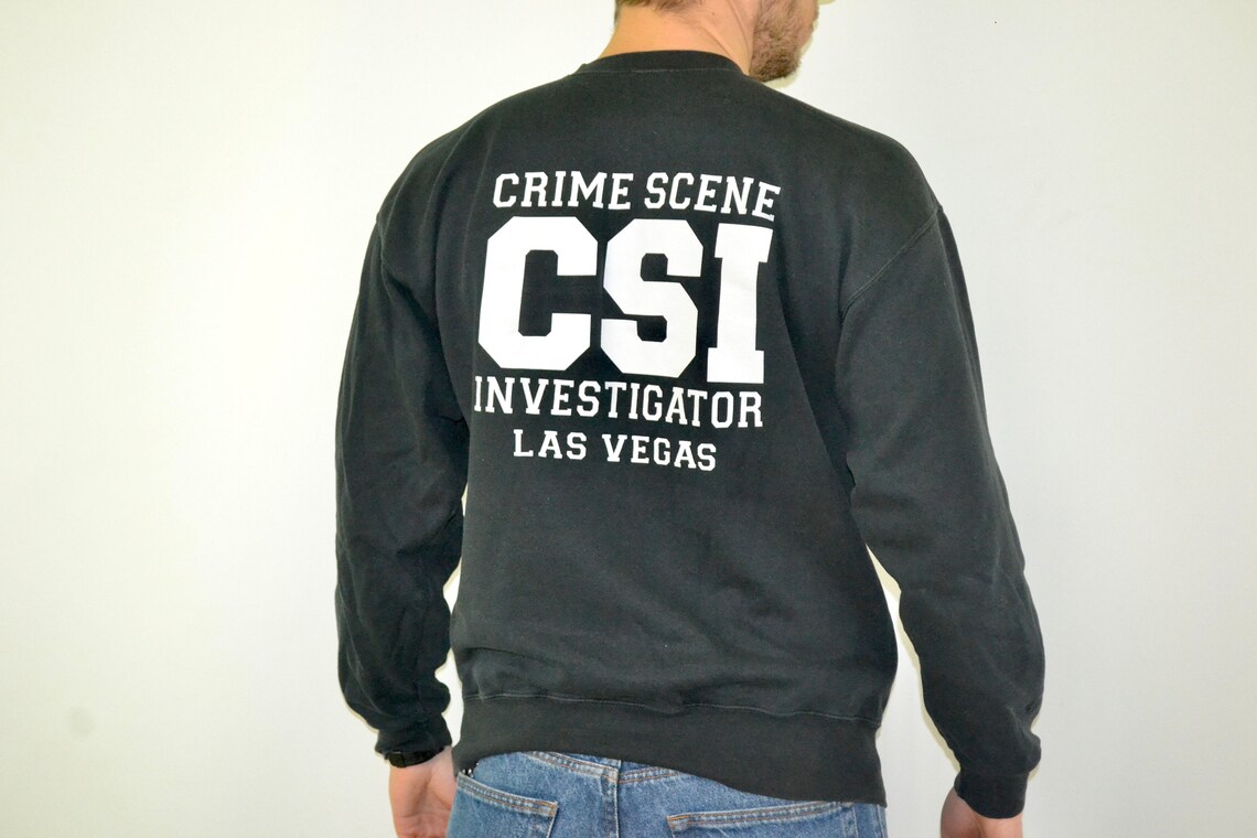 Vintage CSI Sweatshirt Size Large Vtg Black Serial Promo Shirt Crime ...