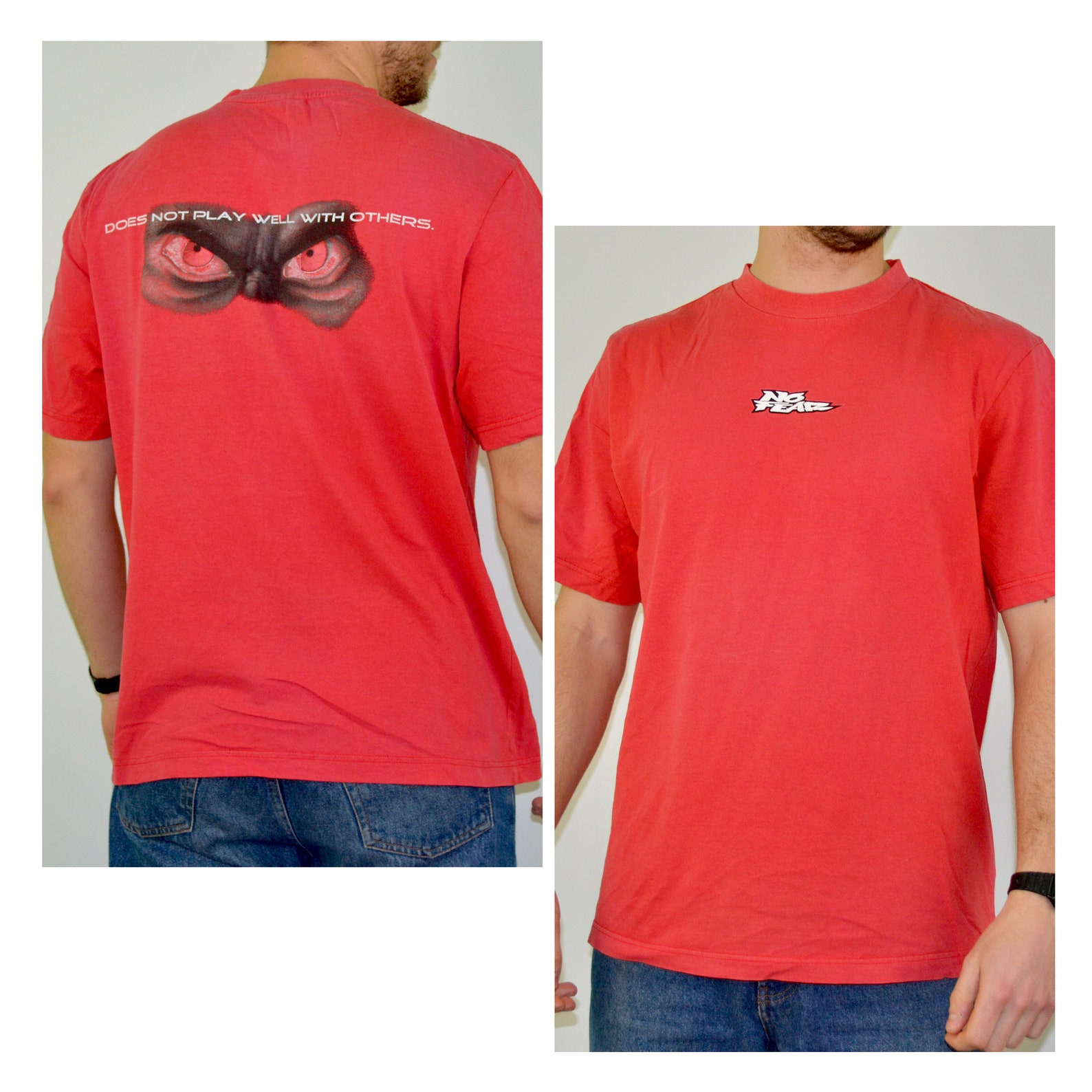 90s vintage No Fear shirt Size XL vtg pink Skateboarding | Etsy