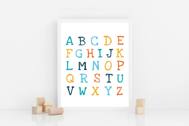 Alphabet and Numbers Nursery Wall Art | Alphabet Poster | Numbers ...