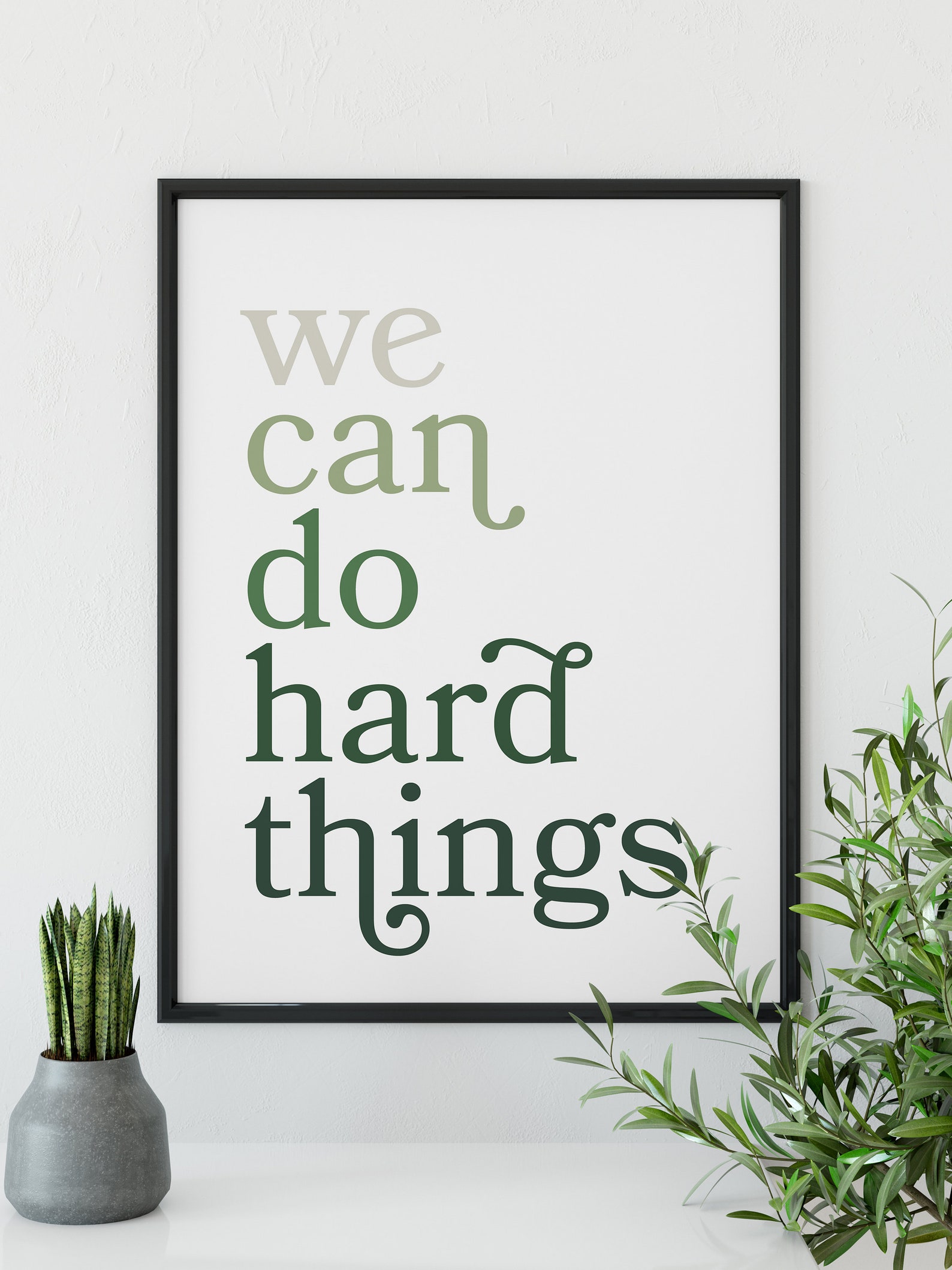 We Can Do Hard Things Typographic Poster Inspirational - Etsy