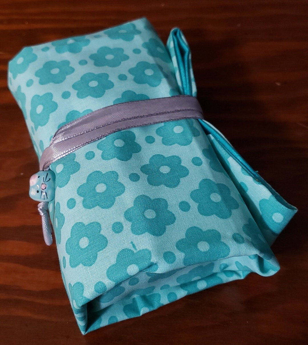 Blue Teal Flower Tarot Card Deck Wrap, Oracle Card Wrap, Altar Cloth ...