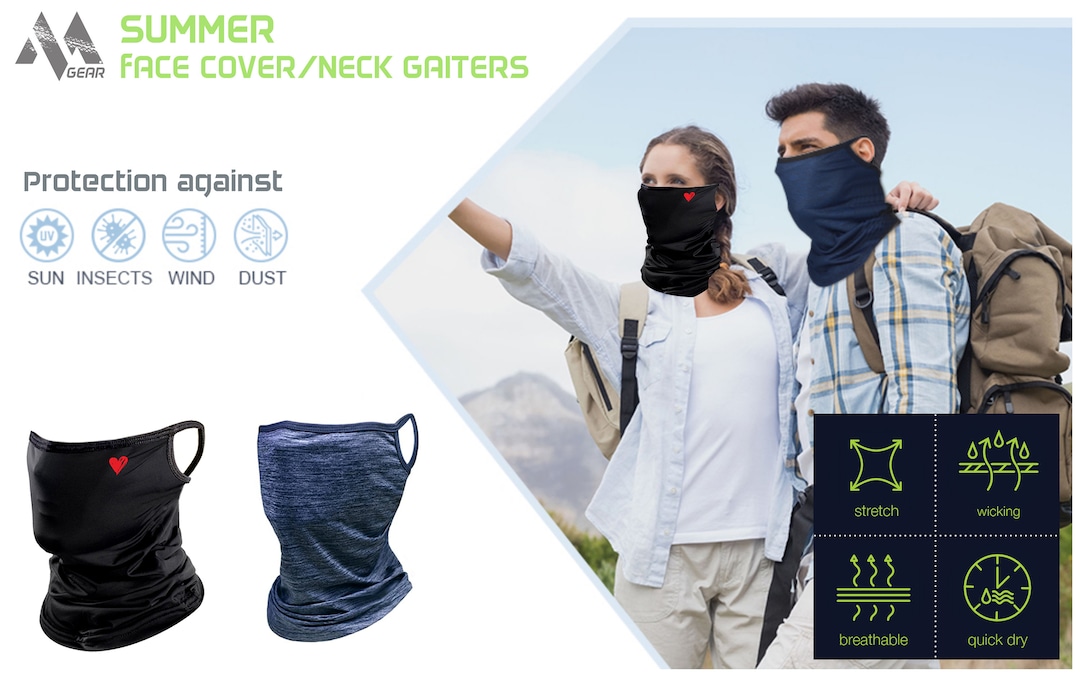 Neck Gaiter With Filter Pocket and Earloops | Breathable Balaclava - Etsy