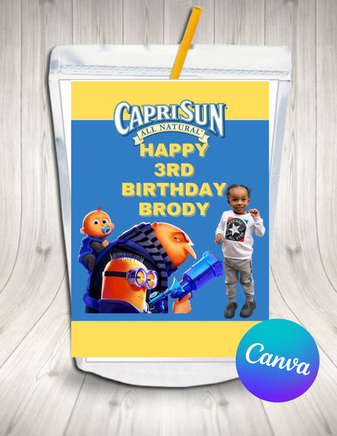 PRINTABLE CAPRI SUN Despicable Me 4 Minions Labels - Etsy