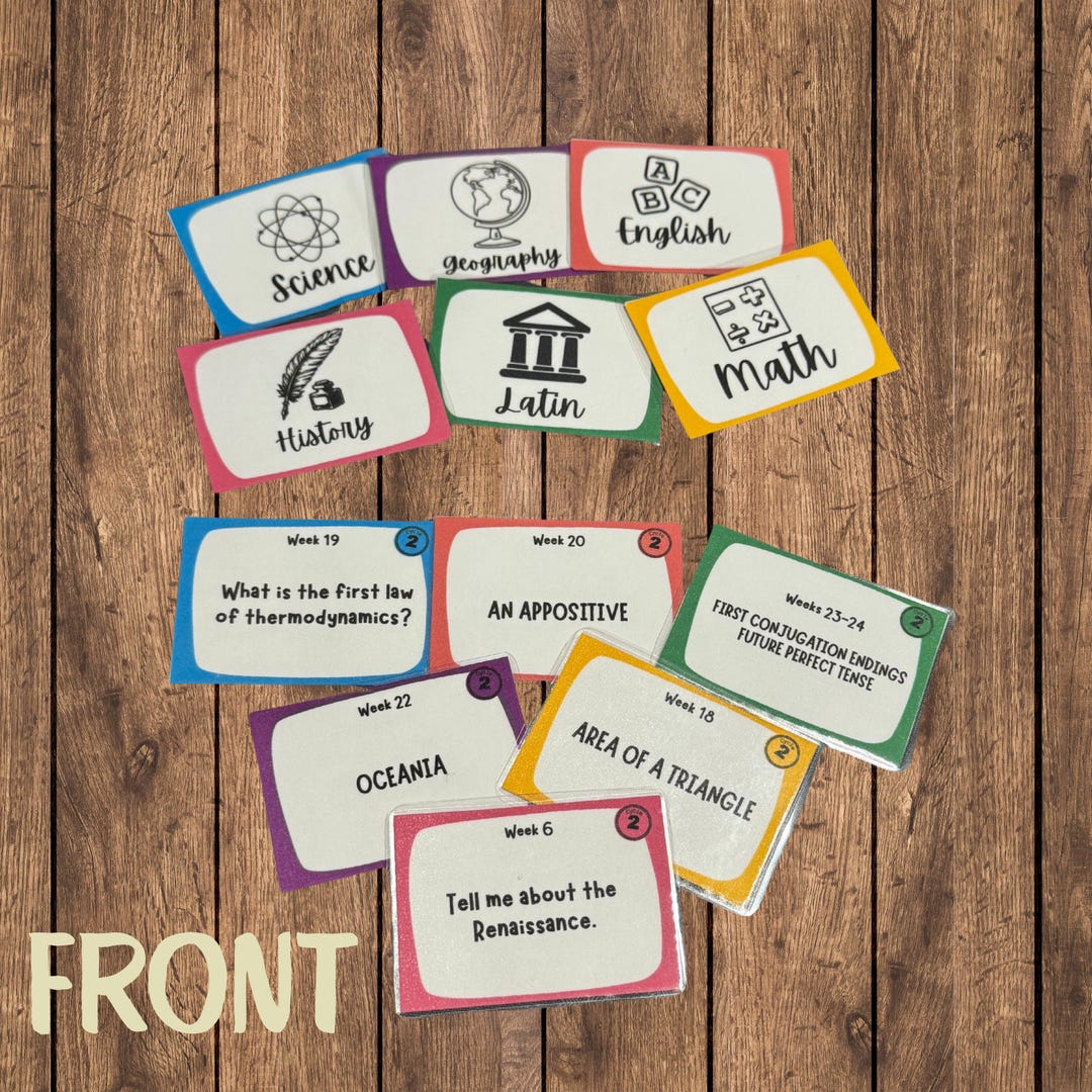 Classical Conversations Flashcards: Laminated Mini Review Cards - Etsy