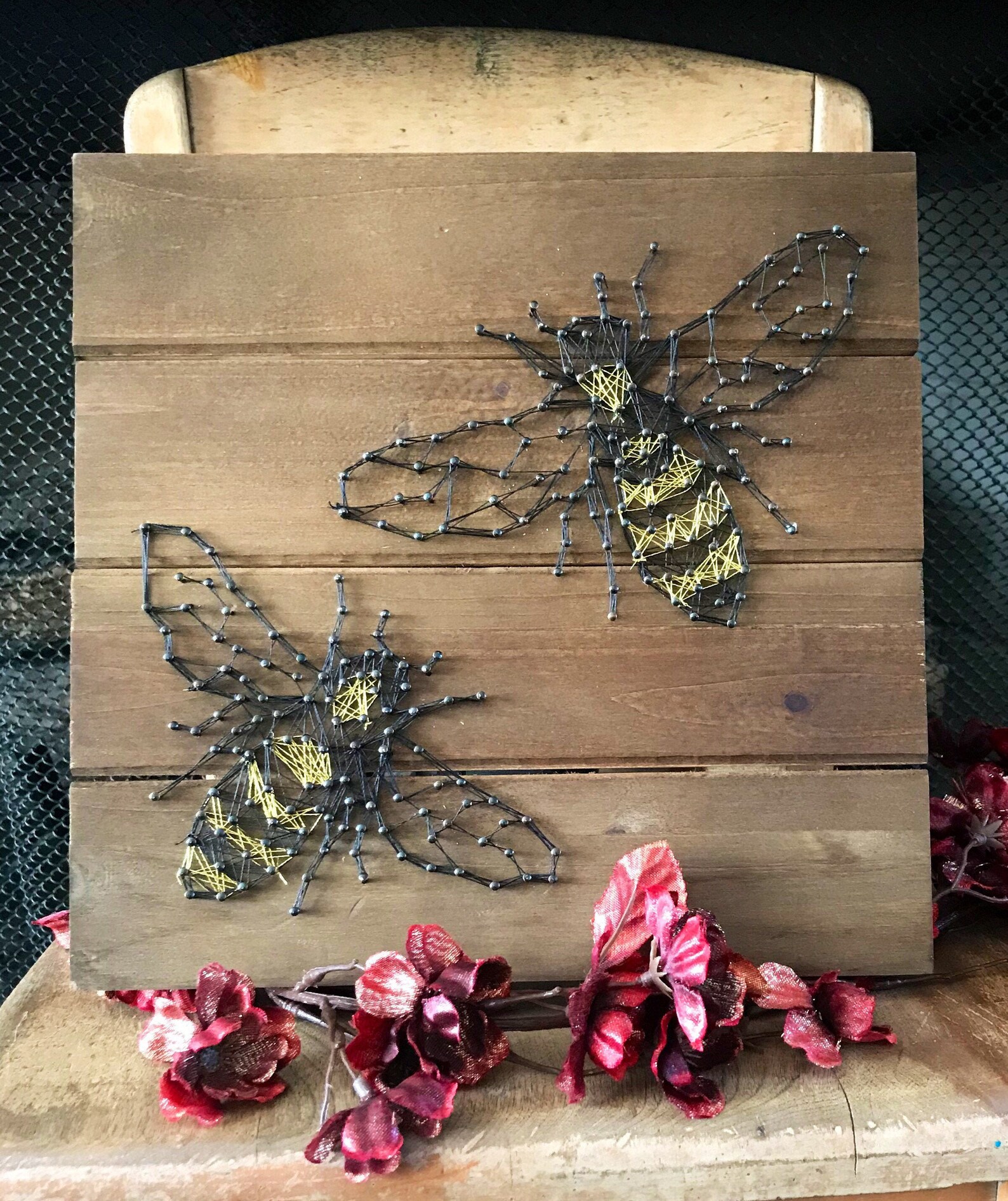 Honey bee sign string art / Bees / Bee lover / threadbearflair - Etsy ...