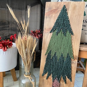 Christmas Tree String Art: Rustic Wood Mantel Decor, Christmas Gift ...