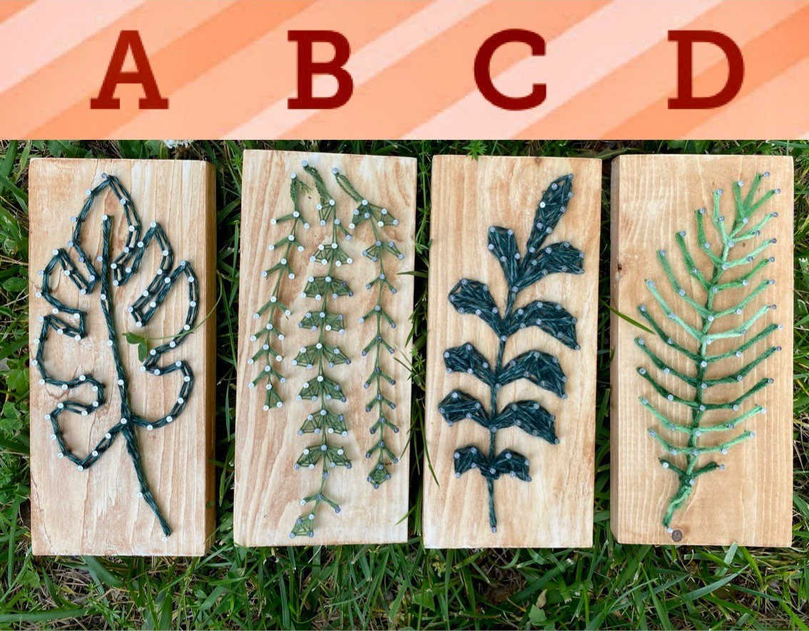 PLANT WALLART DECOR. Greenery String Art. Handmade Seasonal - Etsy