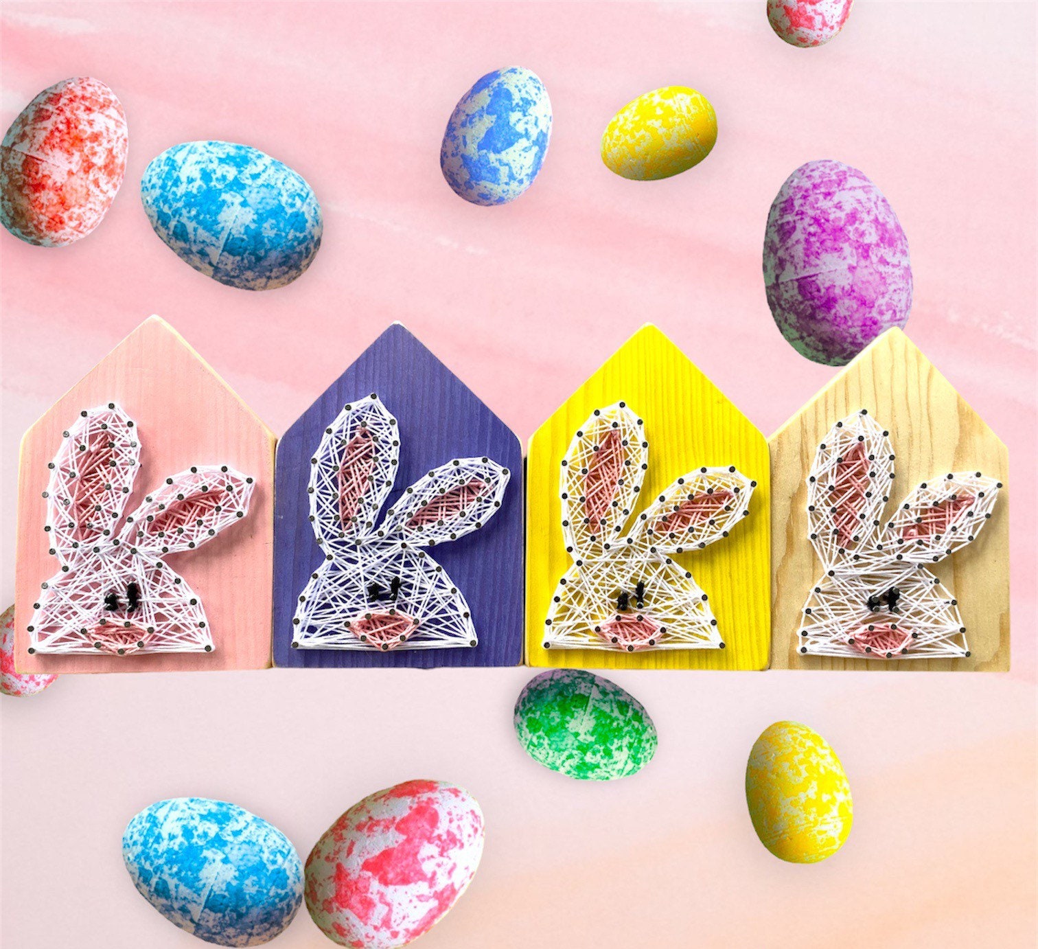 Easter String Art Easter Art Decorations. Bunny/ Carrot / - Etsy