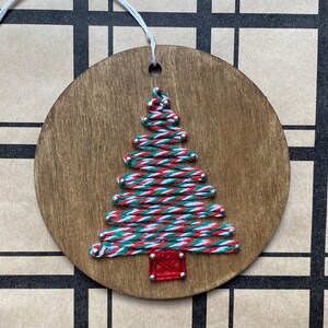 String Art Christmas Tree Ornament: Handmade Wooden Decor. Completed ...