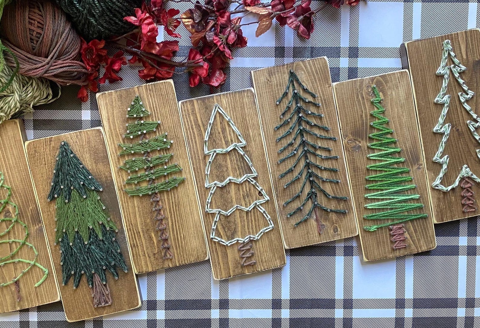 Christmas Tree String Art: Rustic Wood Mantel Decor, Christmas Gift ...