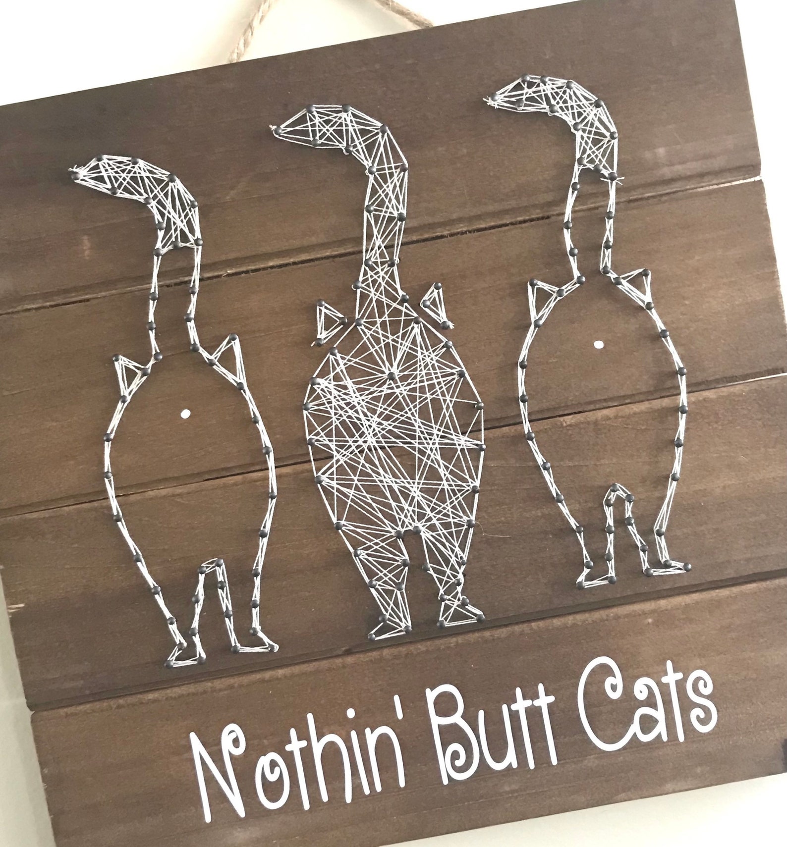 Cat String Art Home Decor Cat Mom Decor Nothin' Butt - Etsy