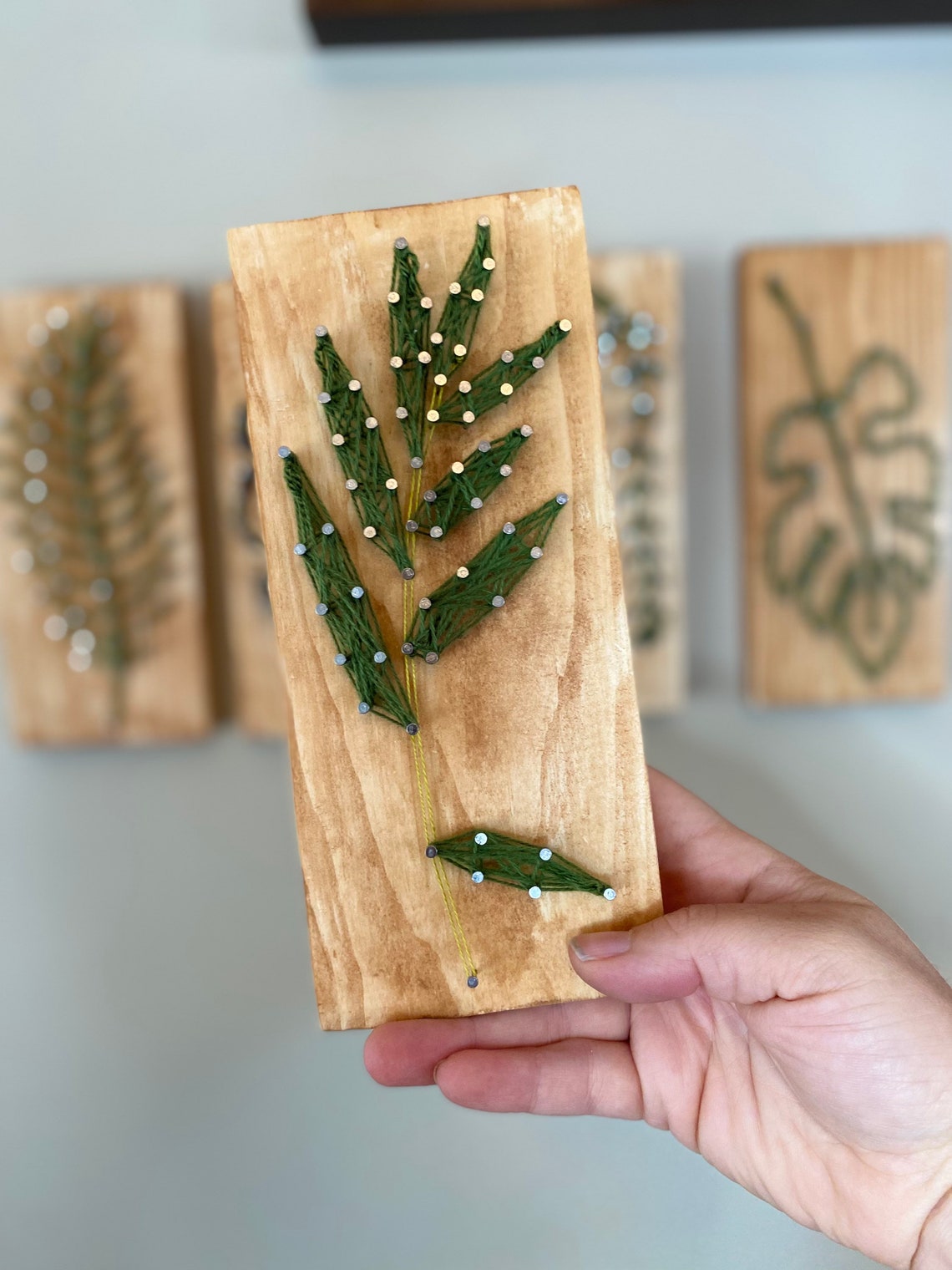 PLANT WALLART DECOR. Greenery String Art. Handmade Seasonal - Etsy