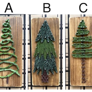 DIY Christmas Tree String Art Kit: Stained Wood, Holiday Decor - Etsy