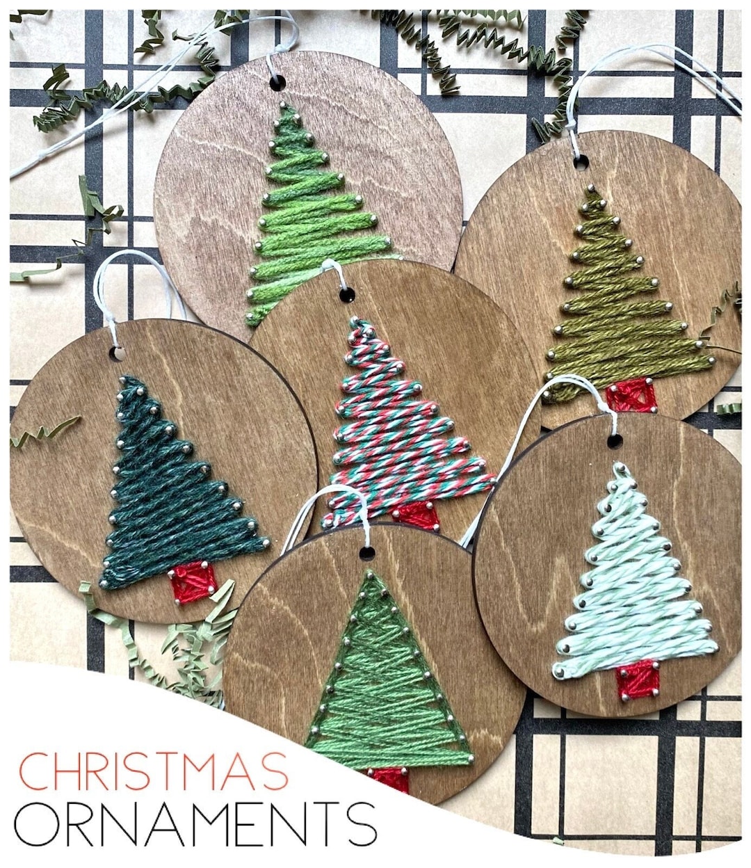 CHRISTMAS TREE ORNAMENT, String Art Ornaments, Wooden Ornaments ...