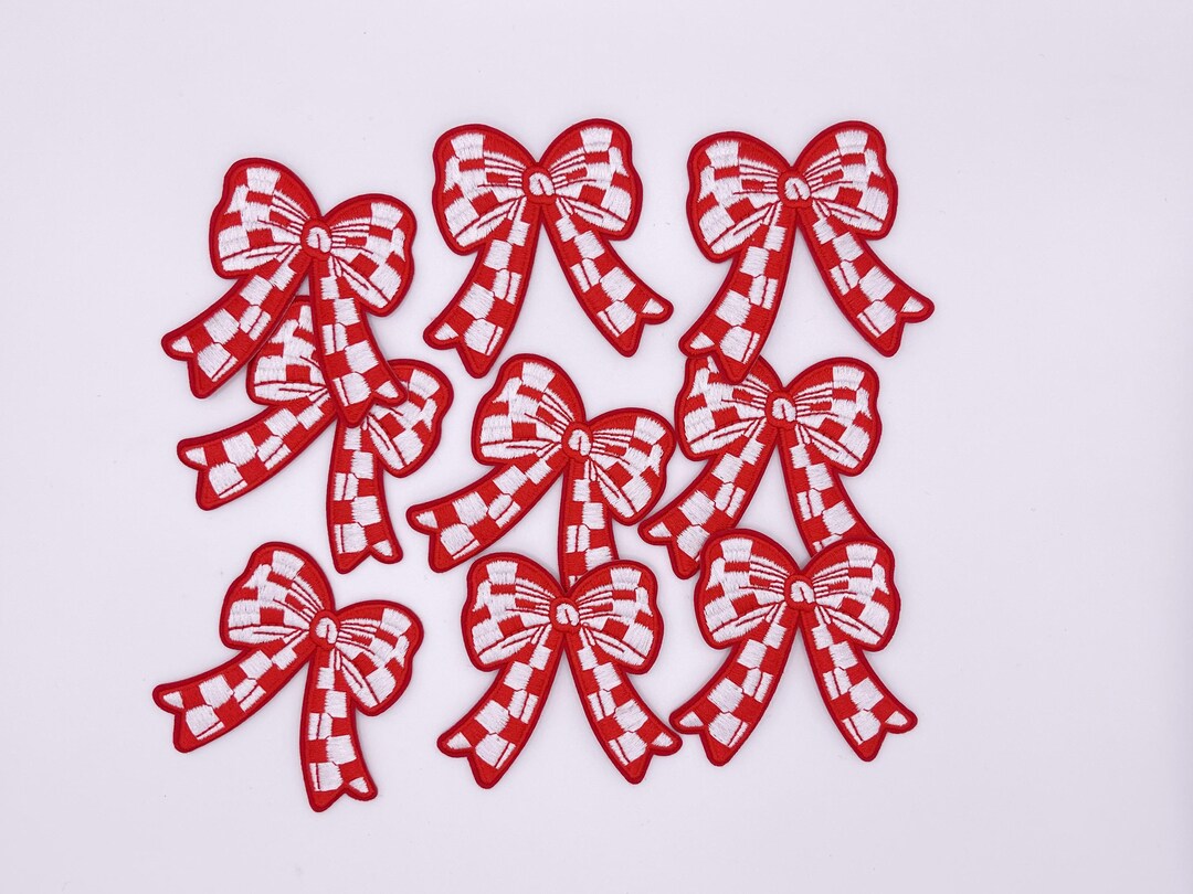 Checkered Bow Patches, Trucker Hat Patch, Iron on DIY Patch, Bow Patch ...