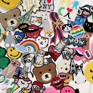 Iron on Patches Cute/ Dog Patches/ Cat Patch/ DIY Iron on Patch ...