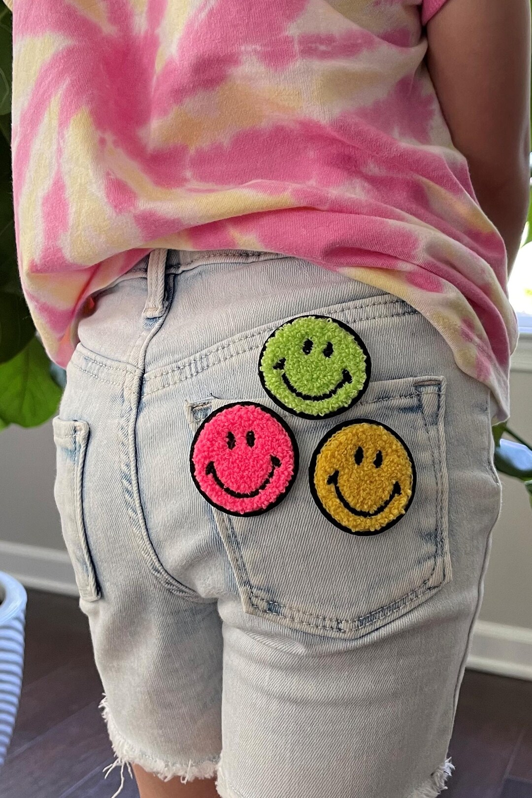 Smiley Patch, Cute Patches for Clothing, Patches for Backpacks, Green ...