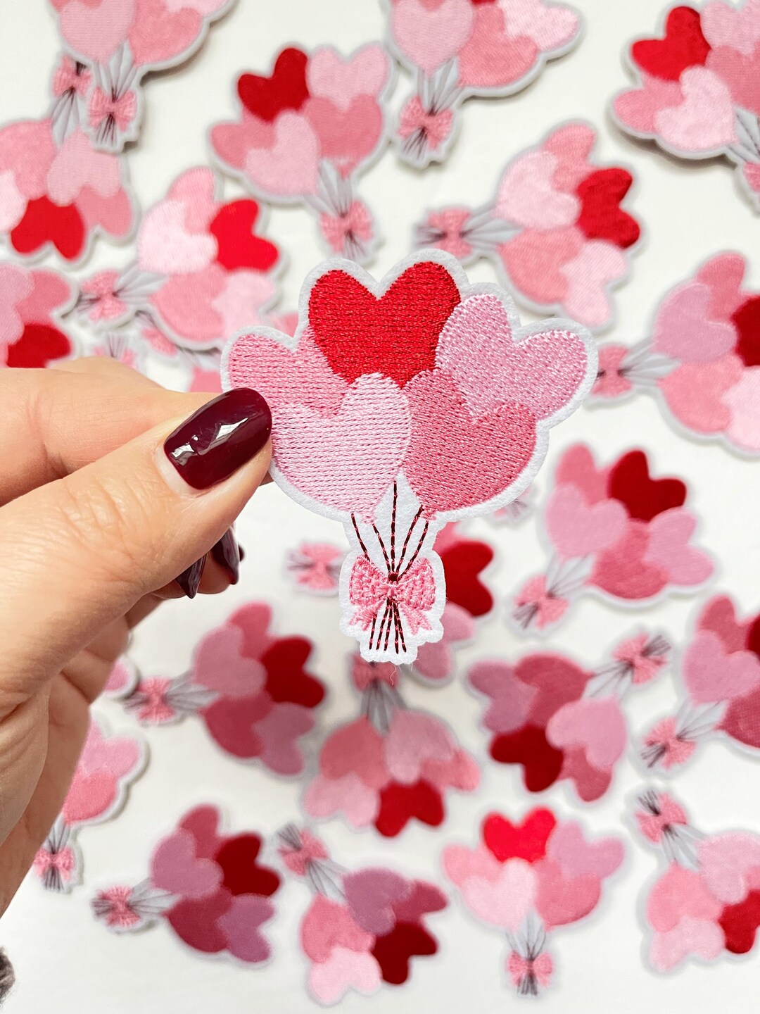 Heart Iron Patch Pink Balloon, Valentine Iron on Patch, Senior Day ...