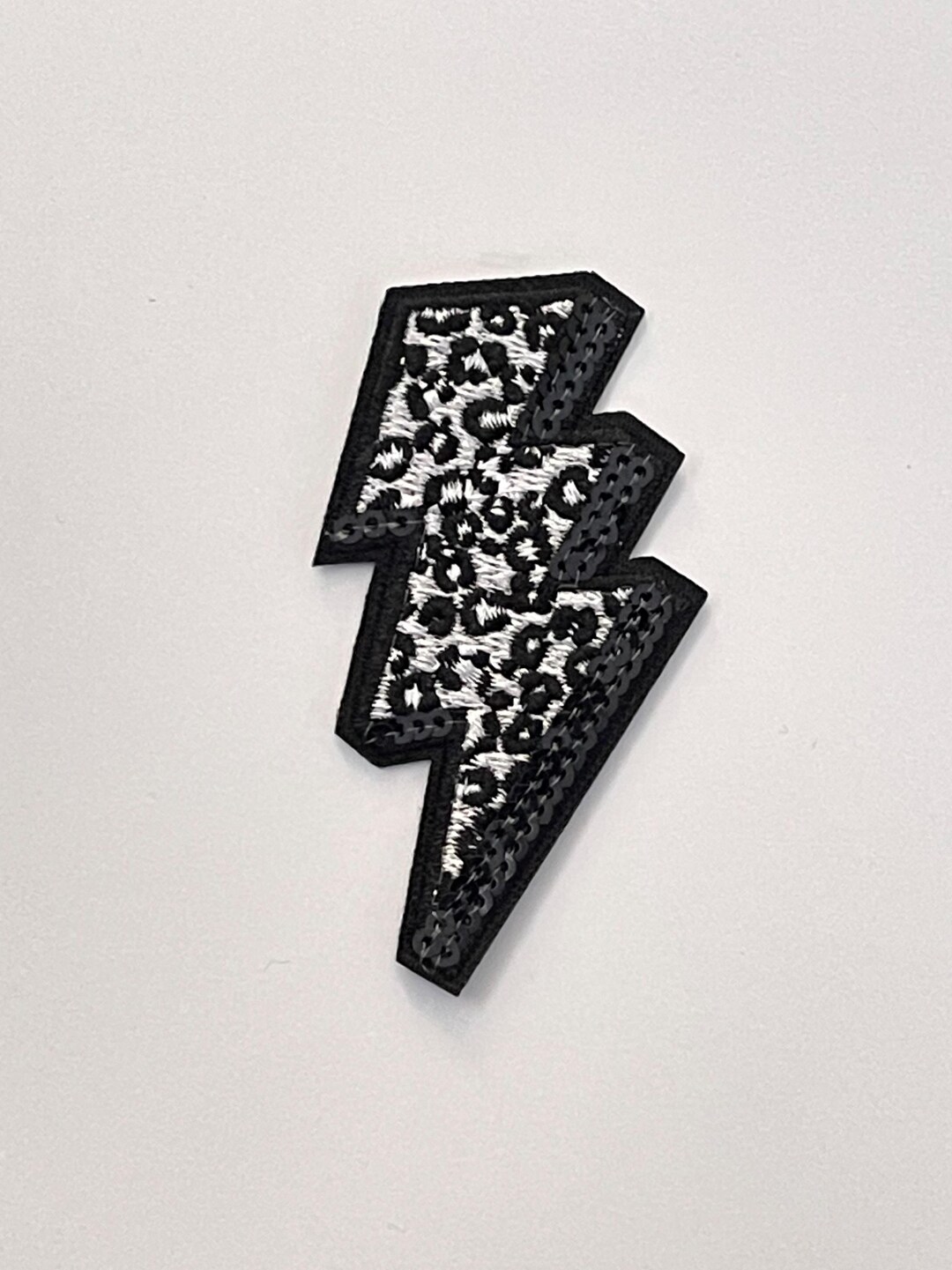 Black Lightning Iron Patch Senior Day Deco Patches, Bolt Patch, Retro ...