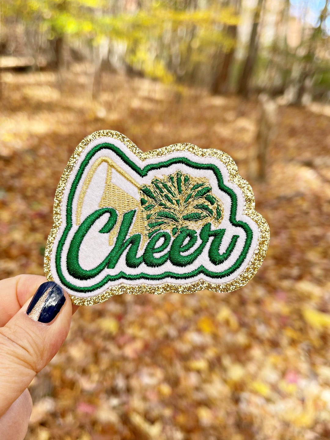 Iron on Patch, Green Cheerleader Pom Pom Patches, Patches for Hat ...