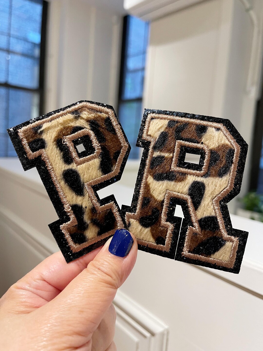 Alphabet Iron on Patch, Plush Leopard Print Letter Patch, Iron on ...