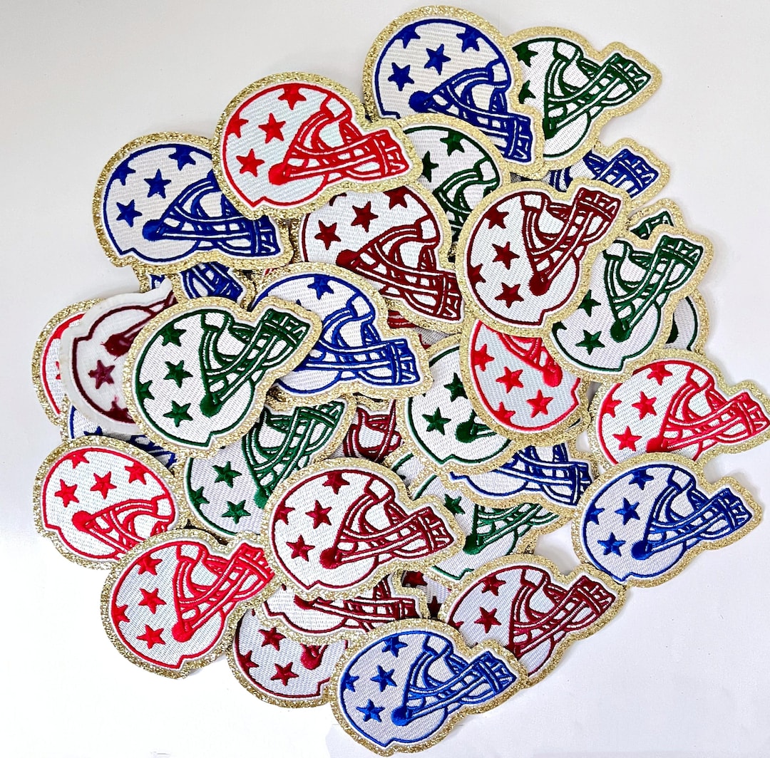 Football Helmet Iron-on Patch: Sports Applique, Embroidered Game Day ...