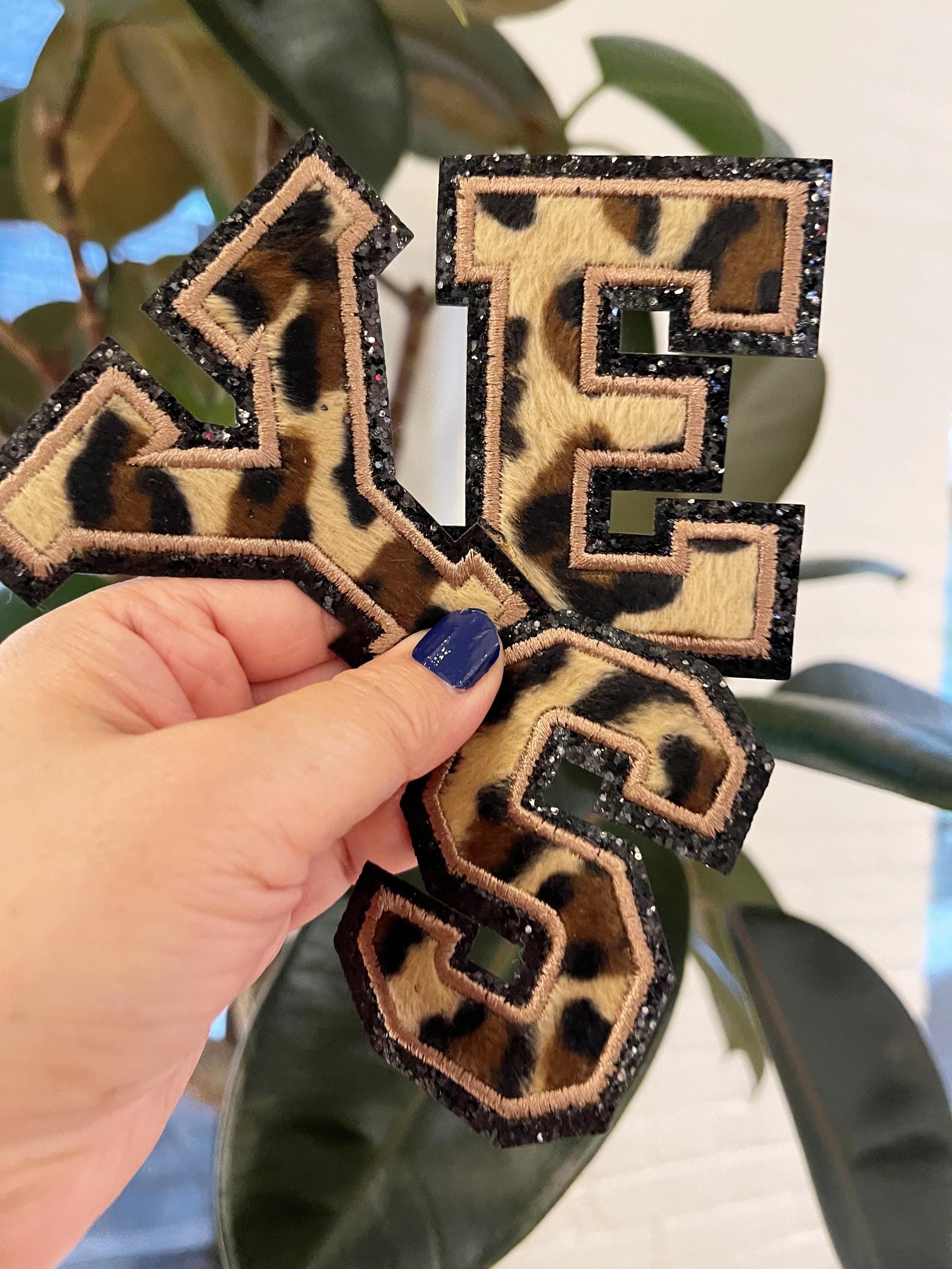 3" Leopard Print Letter Patch: Iron-on Varsity Patch - Etsy