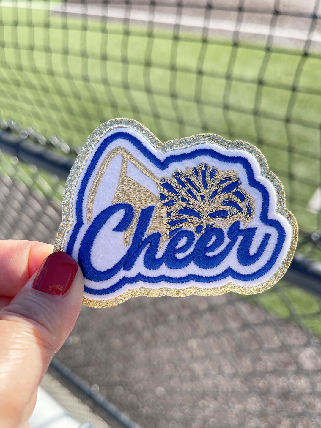 Blue Cheer Iron-on Patch: Megaphone Embroidery Applique, Game Day Iron ...