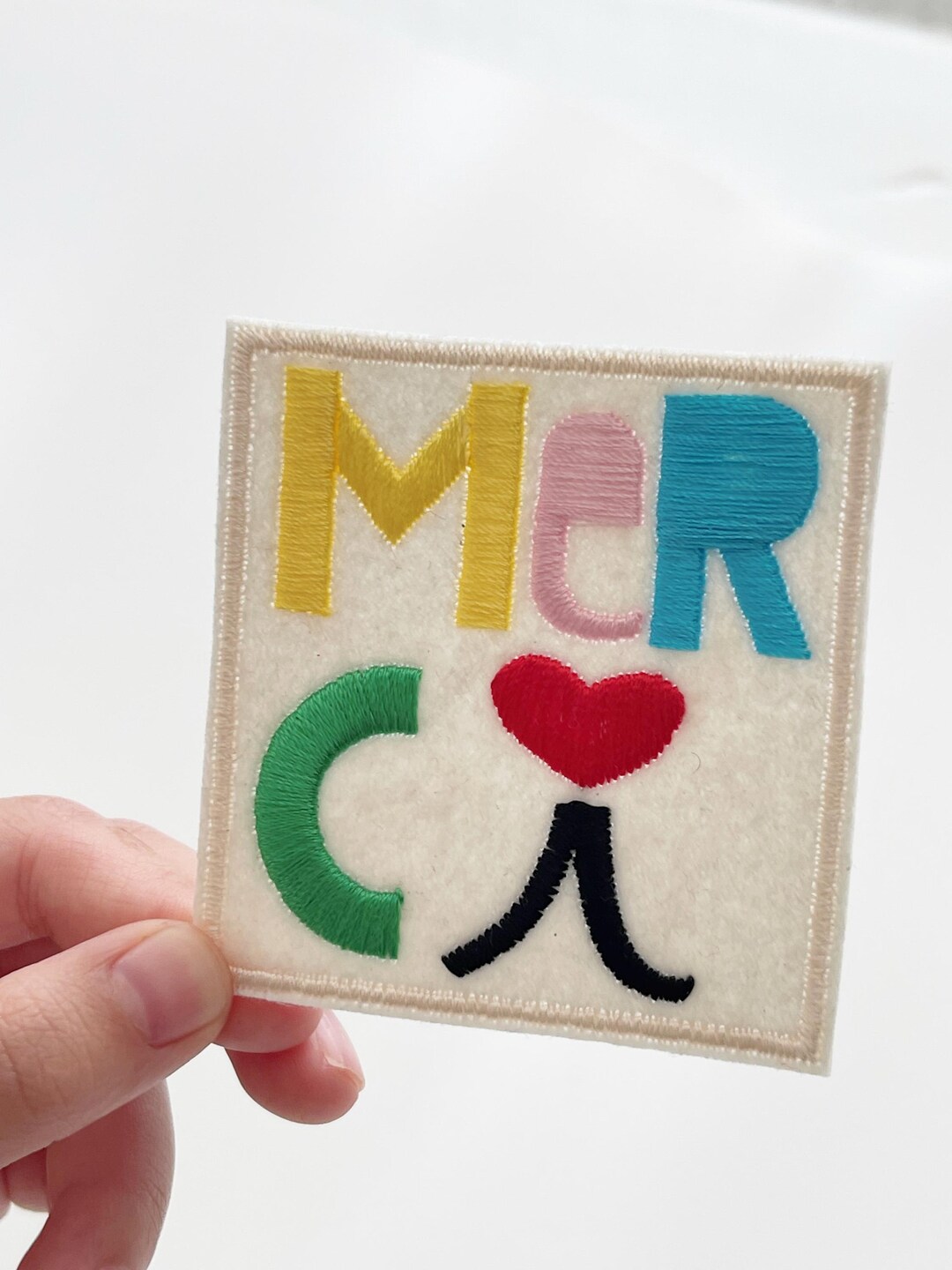 Paris Merci Iron-on Patch: DIY Craft Applique, Embroidered Patches - Etsy