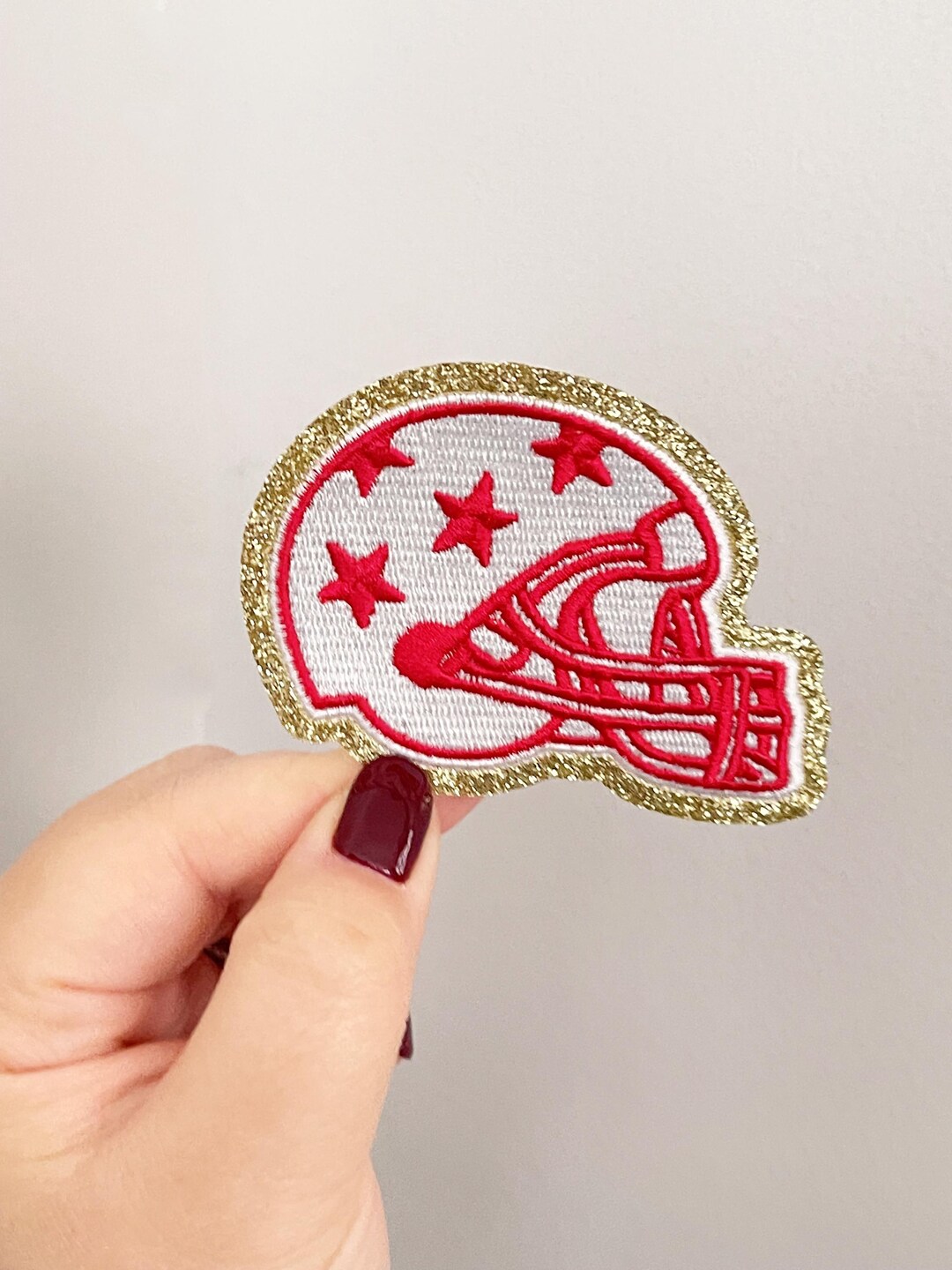 Patches, Red Helmet Iron on Patch, Game Day Patches, Cheerleader Senior ...
