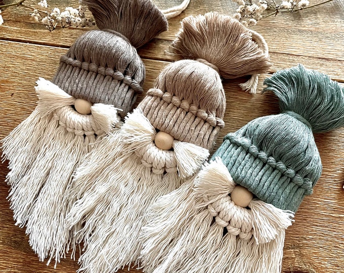 Macrame Gnome Easter/christmas Decor Gonk Scandi Christmas Christmas ...