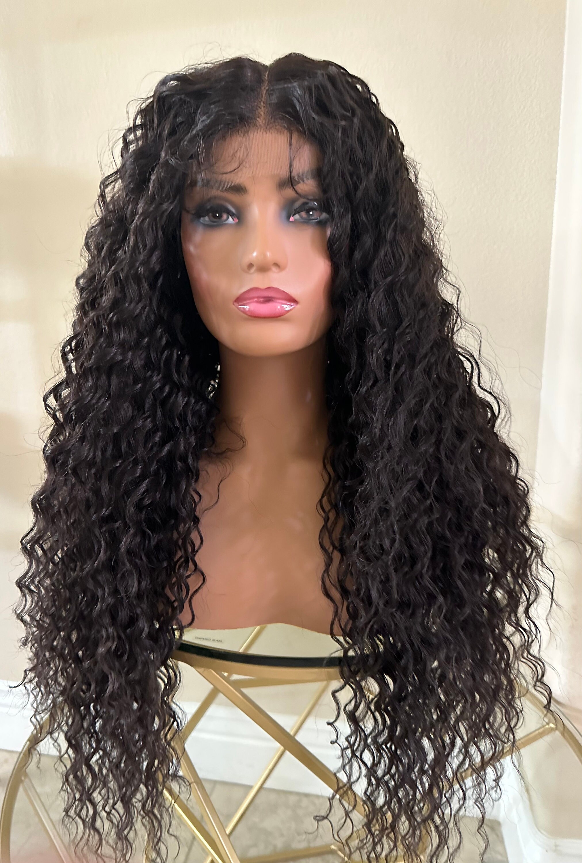 Dark Brown Lace Front Deep Curl Twist Lace Part Soft Body Wavy Natural ...