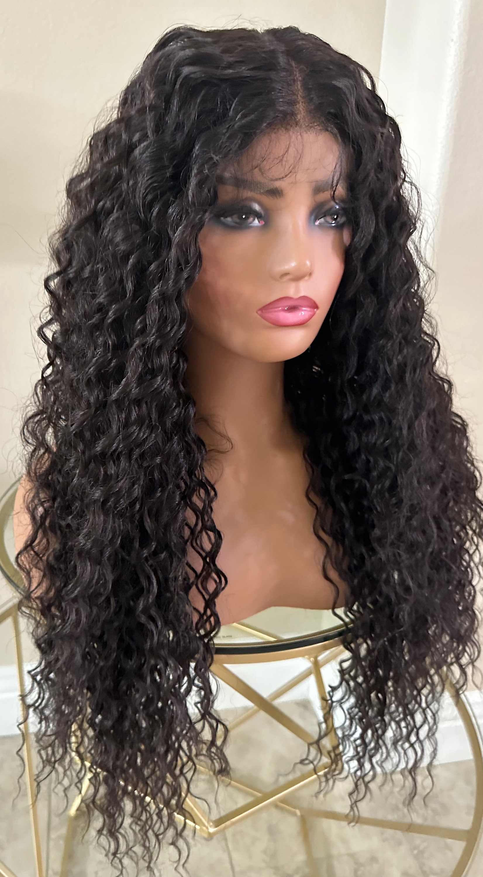 Dark Brown Lace Front Deep Curl Twist Lace Part Soft Body Wavy Natural ...