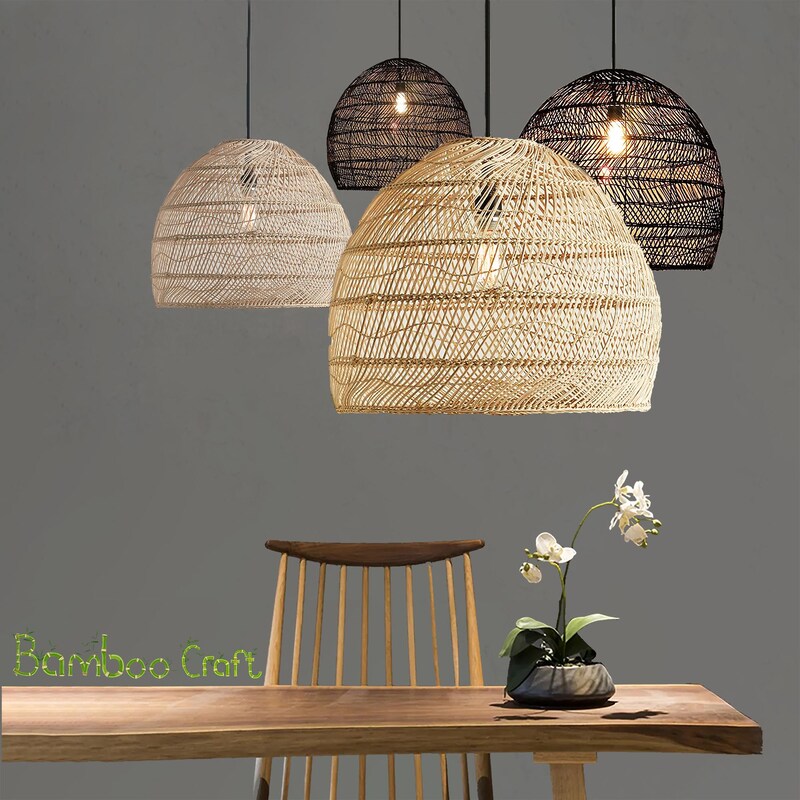 Large Rattan Light - Etsy