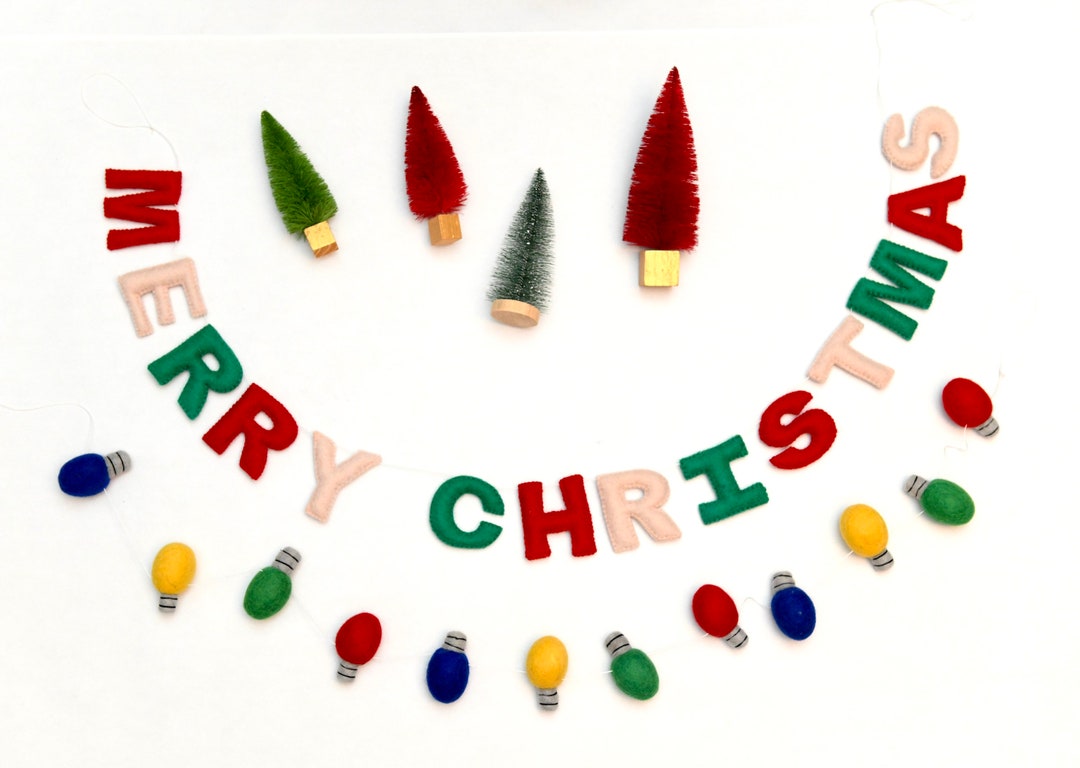 Merry Christmas Garland/ Christmas Garland/holiday Garland/ Vintage ...