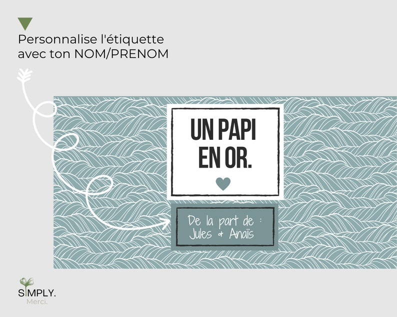 Plante personnalisée bonne fête papi en or | Cadeau fête des grands-pères original | Coffret ...