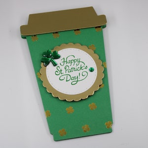 St Patricks Day Gift Card Holder, Coffee Cup Card, Happy St Patricks ...